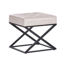 Beliani Hocker MURDO in Beige/Schwarz - (W) 47 x (H) 43 x (L) 40 cm | Gr.: onesize
