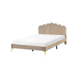 Beliani Doppelbett SAUVIAN in Beige/Gold - (W) 165 x (H) 98 x (L) 207 cm | Gr.: onesize