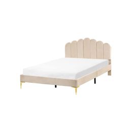 Beliani Doppelbett SAUVIAN in Beige/Gold - (W) 145 x (H) 98 x (L) 207 cm | Gr.: onesize