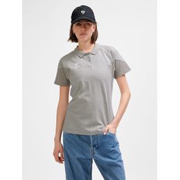 Hummel Polo Raglan&auml;rmel Hmltravel Damen in LIGHT GREY MELANGE | Gr.: XL