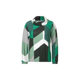 Cecil Langarmshirt in cosy easy green melange | Gr.: L