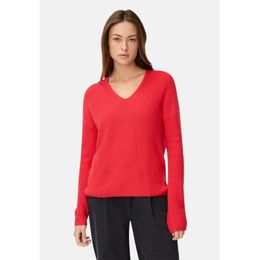 Camel Active Strickpullover mit V-Ausschnitt in Flammenrot | Gr.: L
