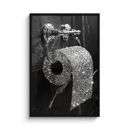 OnlyWow Poster mit Leiste Toilettenpapier | Gr.: 20 x 30 cm