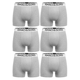 Amaci&Sons Amaci&Sons 6er Pack Boxershorts Robbie in Hellgrau/Wei&szlig; | Gr.: 4XL