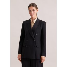 Jackenblazer Seidensticker, Damen, Gr. 36, schwarz, 52% Polyester, 43% Schurwolle, 5% Elastan, Blazer