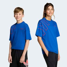 T-Shirt adidas originals "LOOSE BLOCKED", M&auml;dchen, Gr. 128, collegiate royal, Obermaterial: 100% Baumwolle, Rundhals, Shirts T-Shirt