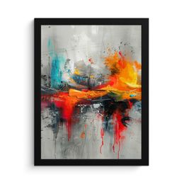 OnlyWow Poster mit Leiste Abstrakte Kunst Explosion | Gr.: 60 x 80 cm