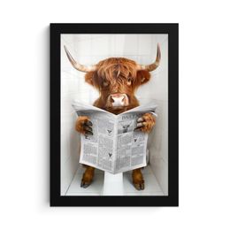 OnlyWow Poster mit Leiste Zeitung Schottisches Hochlandrind | Gr.: 20 x 30 cm