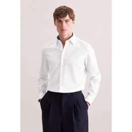 Businesshemd Seidensticker "Schwarze Rose", Herren, Gr. S (38), normale &Auml;rmell&auml;ngen, wei&szlig;, 100% Baumwolle, Strukturmuster, slim fit, 2-Knopf-Manschette, Hemden, Slim 1/1 Covered-Button-Down-Kragen Struktur