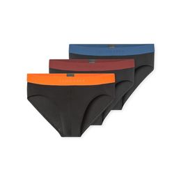 Schiesser Slip 3er Pack in Schwarz/Rot/Orange | Gr.: L