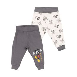 2er Pack Disney Mickey Mouse Baby Hose Babyhose Babykleidung in wei&szlig;/grau | Gr.: 86-92