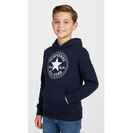 Kapuzensweatshirt Converse "f&uuml;r Kinder", Jungen, Gr. 104, obsidian, Sweatware, Obermaterial: 60% Baumwolle, 40% Polyester, bedruckt, unifarben, eingesetzt B&uuml;ndchen krempelbar, Sweatshirts, f&uuml;r Kinder