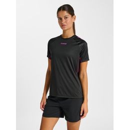 Hummel T-Shirt Hmlblaze Damen in BLACK/DAHLIA | Gr.: L