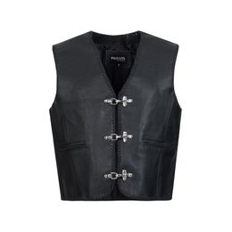 PAULGOS Lederweste Biker Kutte Echtleder BW1 in schwarz | Gr.: XL