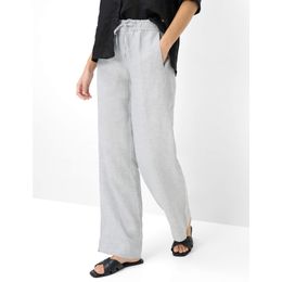 Culotte Brax "Style FARINA", Damen, Gr. 42K (21), Kurzgr&ouml;&szlig;en, grau, Web, 100% Leinen, Hosen Culotte