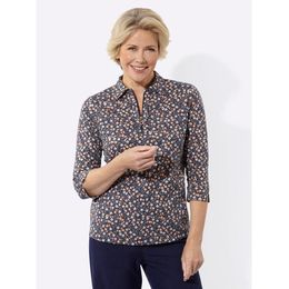 WITT WEIDEN Poloshirt in marine-papaya-bedruckt | Gr.: 50