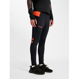 Hummel Verstellbare Taille Leggings Hmlblaze Erwachsene in BLACK/ORANGE | Gr.: XXL