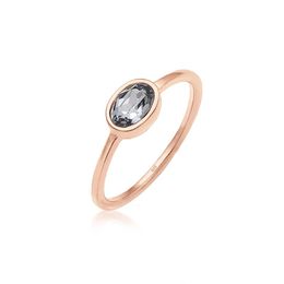 Elli Ring 925 Sterling Silber Oval, Verlobungsring in Rosegold | Gr.: 54