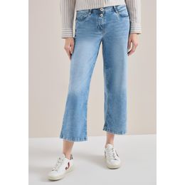 Loose-fit-Jeans Cecil "Style Neele", Damen, Gr. 32, L&auml;nge 26, light blau washed, Denim/Jeans, Obermaterial: 78% Baumwolle, 20% Polyester, 2% Elasthan. Futter: 52% Polyester, 48% Baumwolle, unifarben, loose fit 7/8-L&auml;nge, Jeans, mit Stretch