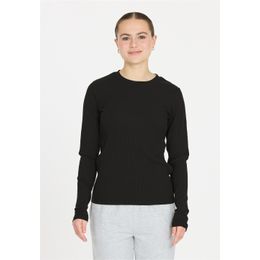 Langarmshirt LES'ARCS "Ashtyn", Jungen, Gr. 152, schwarz, 57% Baumwolle, 38% Modal, 5% Elasthan, unifarben, normal, Rundhals, Shirts Langarmshirt, mit 4-Wege-Stretch