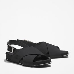Sandale Timberland "MALIBU WAVES BASIC BACKSTRAP SANDAL", Damen, Gr. 41, jet schwarz, Leder, Schuhe Sandale, aus Leder