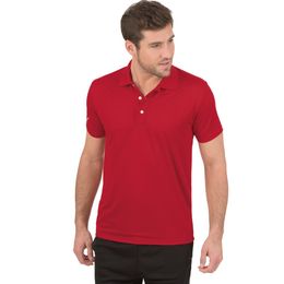 Poloshirt TRIGEMA "TRIGEMA Klassisches Poloshirt COOLMAX", Herren, Gr. XL, braun (kirsch), Trikot, 100% Polyester (recycelt), lang, ohne Ausschnitt, Shirts