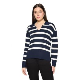 Betty Barclay Strickpullover mit Streifen in Patch Dark Blue/Cream | Gr.: 48