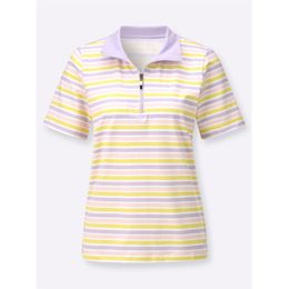 WITT WEIDEN Poloshirt in zitrone-camel-geringelt | Gr.: 36