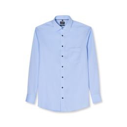 Businesshemd OLYMP "OLYMP Luxor, modern fit, New Kent", Herren, Gr. 38, Normaler Arm, bleu, 100% Baumwolle, Hemden