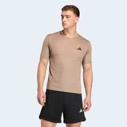 T-Shirt adidas Performance "WE BAS T", Herren, Gr. M, chalky braun, Obermaterial: 100% Polyester, Shirts T-Shirt, regul&auml;re Passform, mit Climacool Technologie
