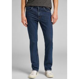 Straight-Jeans Lee "Brooklyn", Herren, Gr. 38, L&auml;nge 32, blau (schwarz stone wash), Denim/Jeans, Obermaterial: 90% Baumwolle, 8% Elastomultiester, 2% Elasthan, normal lang, Jeans Straight-Jeans