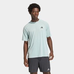 T-Shirt adidas Performance "TECH ESSENTIALS WORKOUT", Herren, Gr. L, wonder sage, wonder sage, Obermaterial: 92% Polyester, 8% Elasthan, Shirts T-Shirt