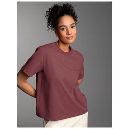T-Shirt TRIGEMA "TRIGEMA Relaxed Fit T-Shirt", Damen, Gr. L, mahagoni, Single Jersey, 100% Baumwolle, Basic, Rundhals, Shirts T-Shirt