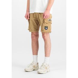 Shorts Alpha Industries "Crew Short Patch", Herren, Gr. 30, Normalgr&ouml;&szlig;en, beige (sand), Obermaterial: 98% Baumwolle, 2% Elastan. Futter: 100% Baumwolle, Hosen Shorts