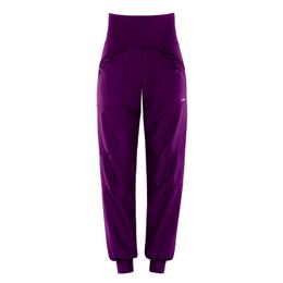 Sporthose WINSHAPE "Functional Comfort Leisure Time Trousers LEI101C", Damen, Gr. M, Normalgr&ouml;&szlig;en, lila (schwarz plum), 85% Polyester, 15% Elasthan, Hosen Sporthose, High Waist