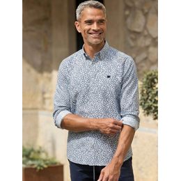 Langarmhemd Lerros "Langarmhemd mit trendigem Printmuster", Herren, Gr. XL, Normalgr&ouml;&szlig;en, broken wei&szlig;, 97% Baumwolle, 3% Elasthan, Hemden