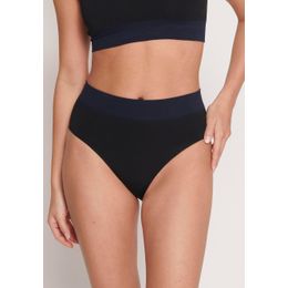 High-Waist-Slip Sloggi "EVER Infused Aloe", Damen, Gr. M, schwarz, Single Jersey, Obermaterial: 72% Polyamid, 17% Elasthan, 11% Polyester, unifarben, figurbetont, Unterhosen, pflegend, leicht, weich, nahtlos, gerippter elastischer Bund