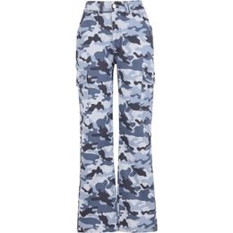 Bequeme Jeans DEF "DEF DEF Straight Fit Jeans", Damen, Gr. S, US-Gr&ouml;&szlig;en, blau camo, 100% Baumwolle, Jeans