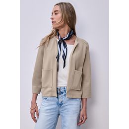 Cardigan Street One, Damen, Gr. 36, morning beige, Stoff, 46% Modal, 46% Polyester, 8% Elasthan, unifarben, normal normal, ohne Ausschnitt, abgesteppt, Strickjacken, im Open-Style