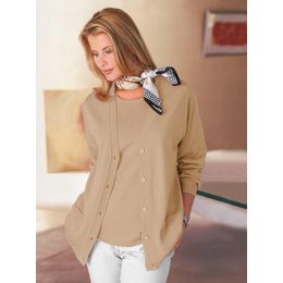 Strickpullover CLASSIC "Twinset", Damen, Gr. 52, braun (nugat), 100% Polyacryl, unifarben, figurumspielend, Pullover Twinset