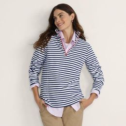 LANDS' END Anyweather Fleece-Pullover mit Rei&szlig;verschluss, Damen,  Wei&szlig;, Polyester, by Lands' End