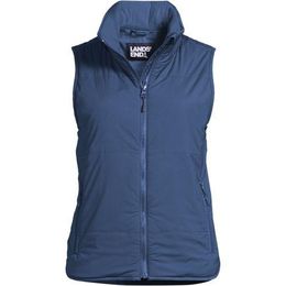 LANDS' END Leichte verstaubare Steppweste, Damen,  Blau, Nylon-Mischung, by Lands' End