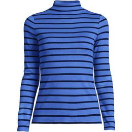 LANDS' END Softes Stehbund-Shirt, Damen,  Blau, Elasthan/Viskose/Viskose-Mischung, by Lands' End
