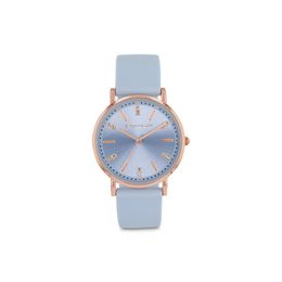 Tom Tailor Damen Armbanduhr Ros&eacute;gold - Ziffernblatt blau mit 36mm, bunt, Gr. ONESIZE