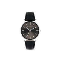 Tom Tailor Damen Armbanduhr silber - Ziffernblatt schwarz mit 36mm, silber, Gr. ONESIZE