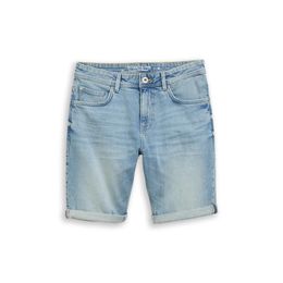 Tom Tailor Herren TTJOSH REGULAR SLIM Jeans Shorts, blau, Uni, Gr. 28
