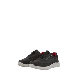 Tom Tailor Herren Sneaker aus strukturiertem Lederimitat, schwarz, Uni, Gr. 41