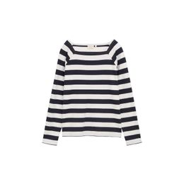 Tom Tailor Damen Langarmshirt mit Streifenmuster, blau, Gestreift, Gr. M