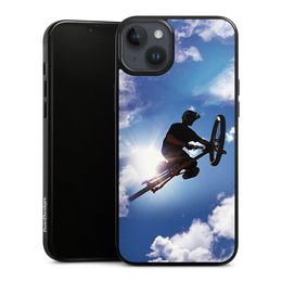 DeinDesign iPhone 14 Plus Handy Silikon H&uuml;lle Case schwarz Handyh&uuml;lle Bicycle Sky Mountainbike