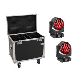 Eurolite Set 2x LED TMH-H380 Beam/Wash/Flowereffekt + Flightcase mit Rollen